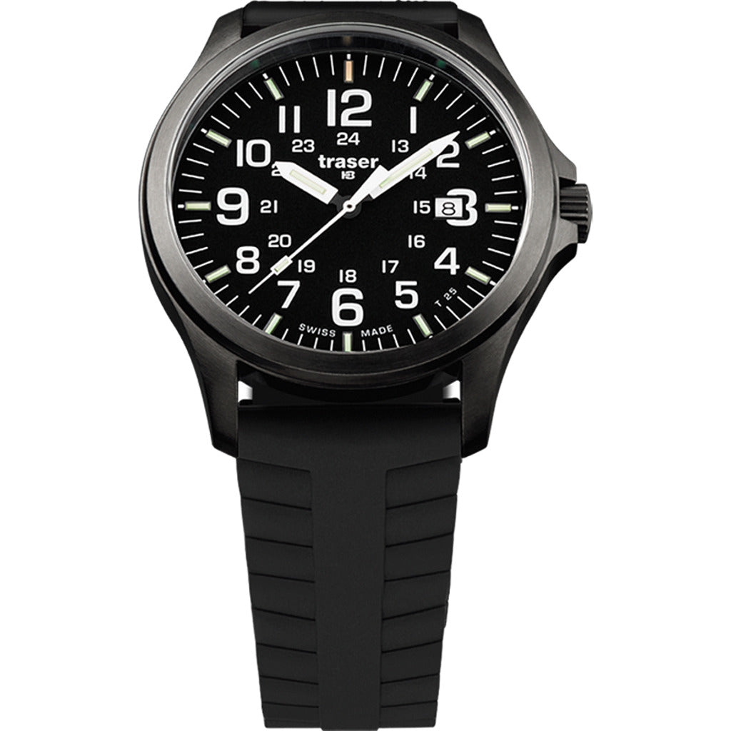 traser H3 Black P67 Officer Pro Watch with Silicone Strap – Sportique