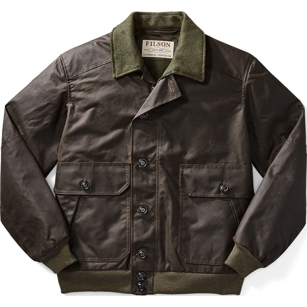 Filson Ranger Oil Cloth Bomber Jacket Orca Gray 11010810 – Sportique
