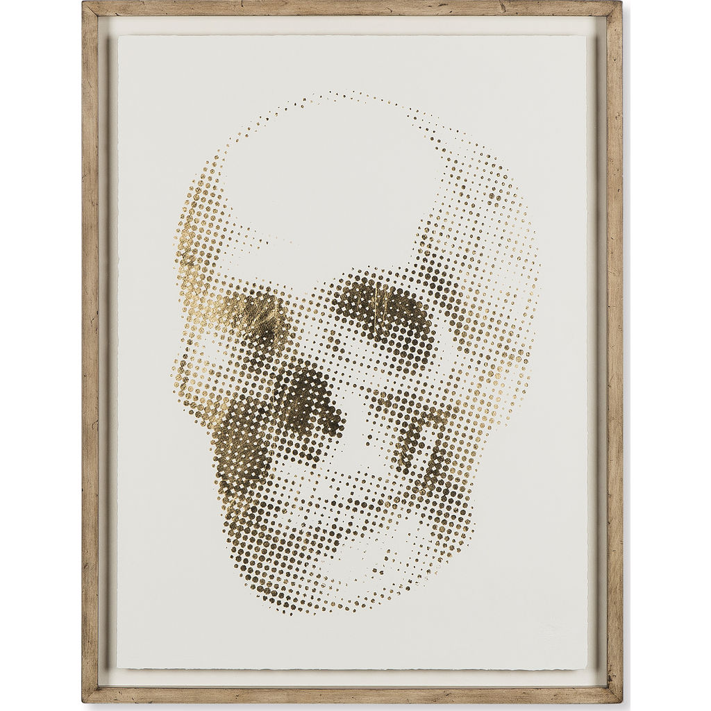 Resource Decor Gold Skull Framed Print | Distressed Wood – Sportique