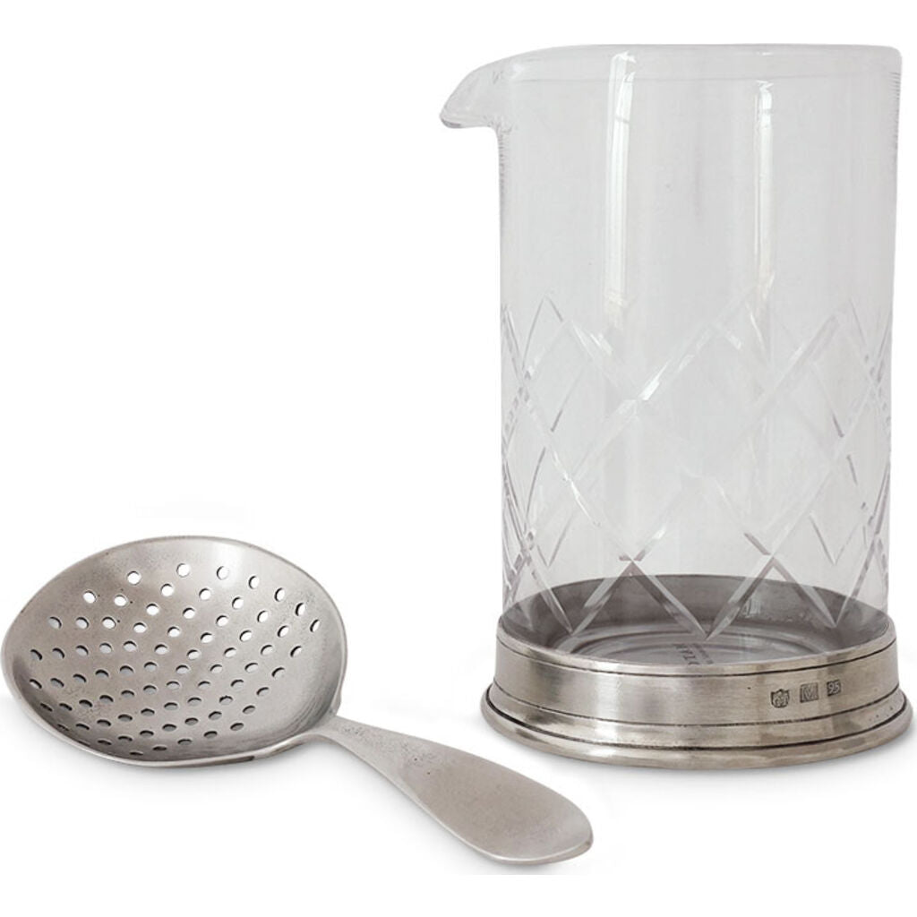 Match Mixing Glass & Cocktail Strainer Set – Sportique