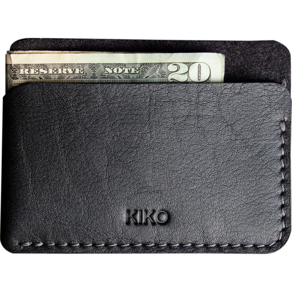 Kiko Leather Triple Pocket Card Case Black 150 – Sportique