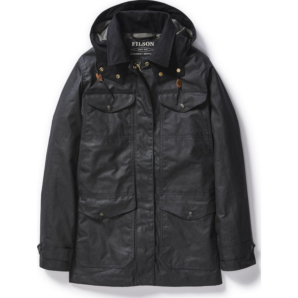 Filson Women's Moorcroft Rain Coat w/ detachable hood | Smoke – Sportique
