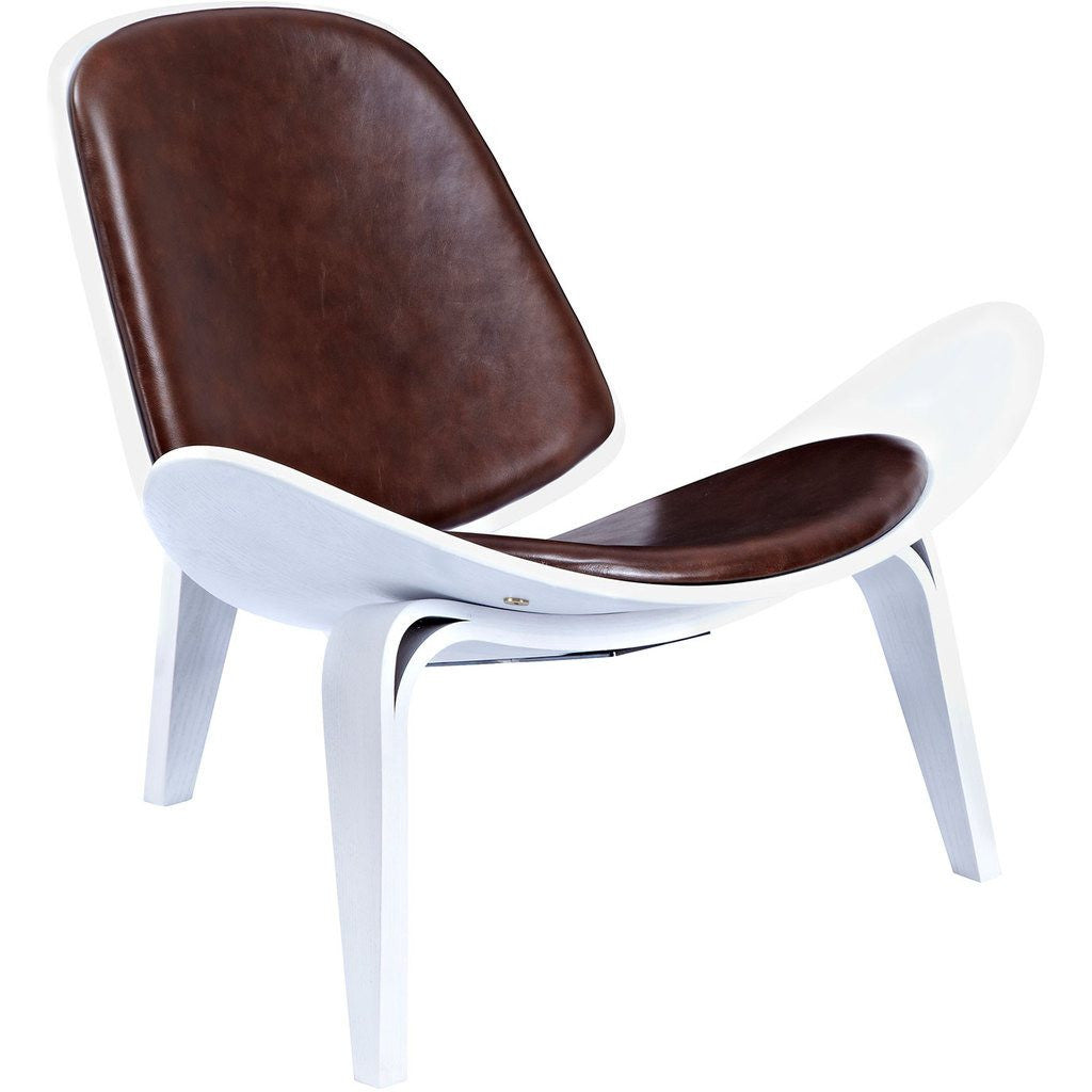 NyeKoncept Shell Chair White/Aged Cognac – Sportique