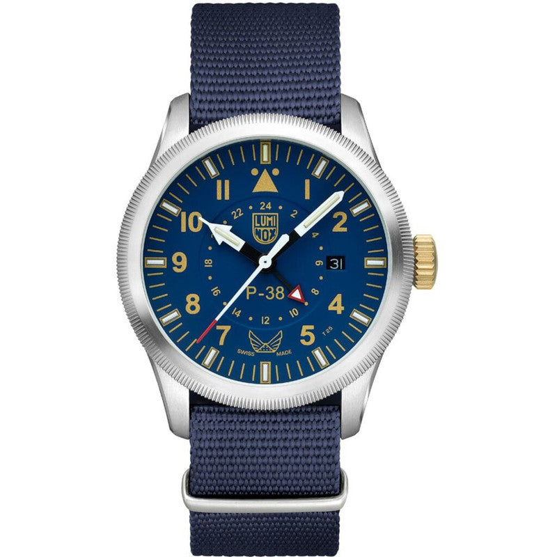 Luminox x Volition America P-38 Lightning Watch | 42mm | 10 ATM | Blue ...