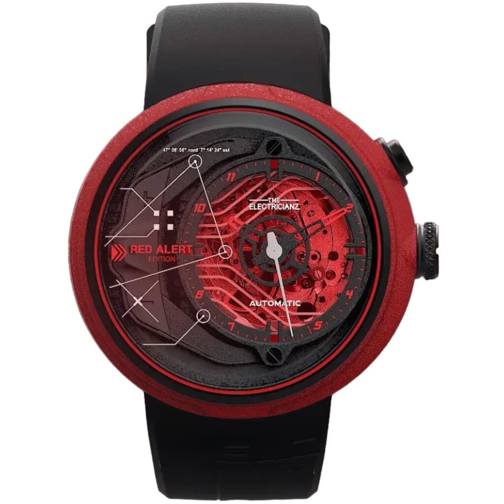 The Electricianz The Red Alert-Edition Men Watch | 46-47mm | Red and B ...