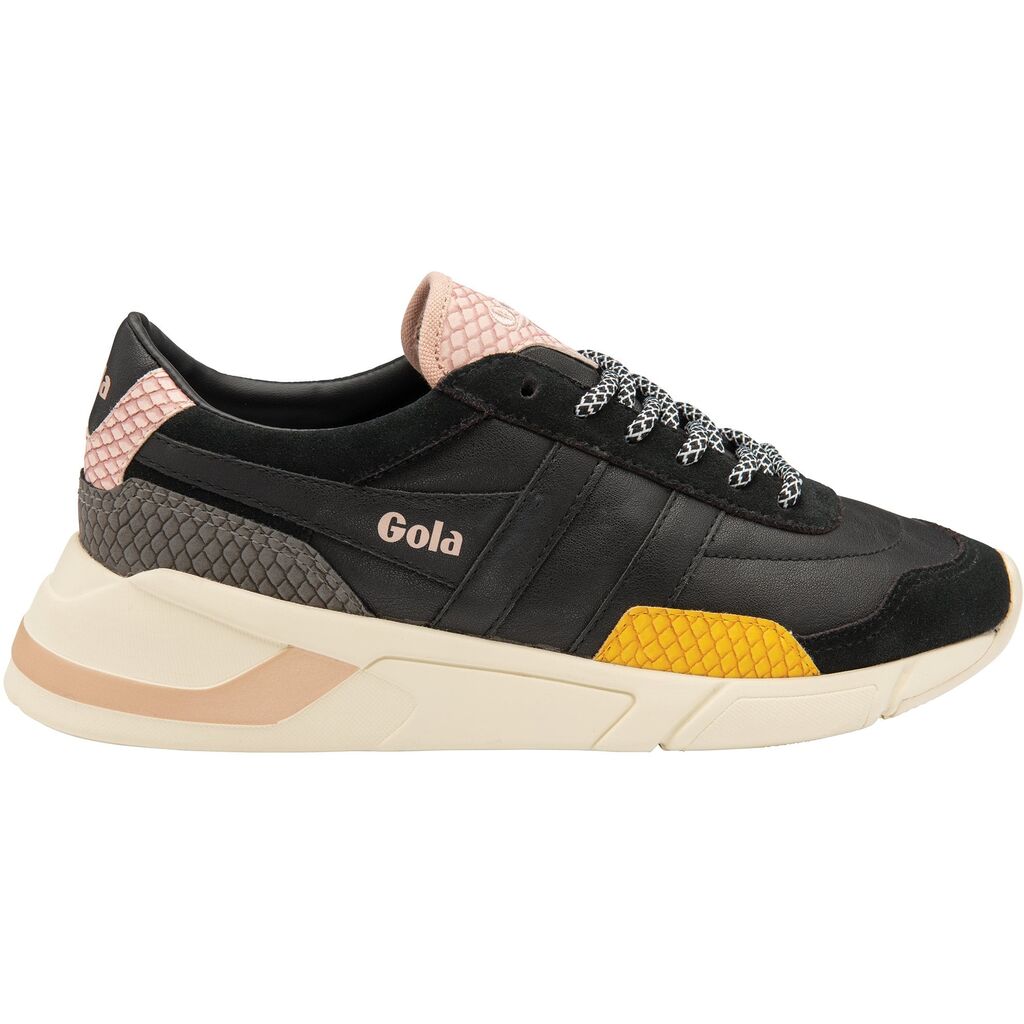 Gola Women's Eclipse Trident Snake Trainers Sneakers | Black/Sun/Pink ...