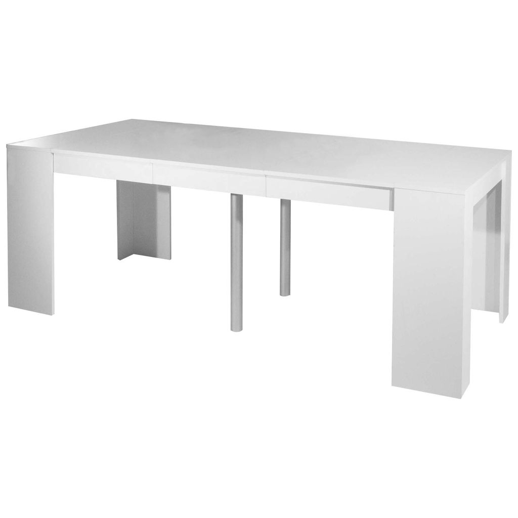 Symbiosis Elastic Expandable Dining + Console Table | White – Sportique