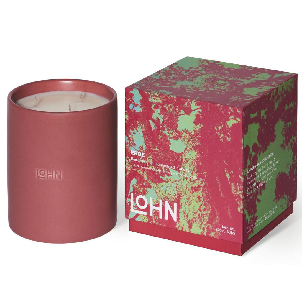 Lohn Mega 3 Wick Candle | ERDE | Amber and Vetiver | 90 Hour Burn Time ...