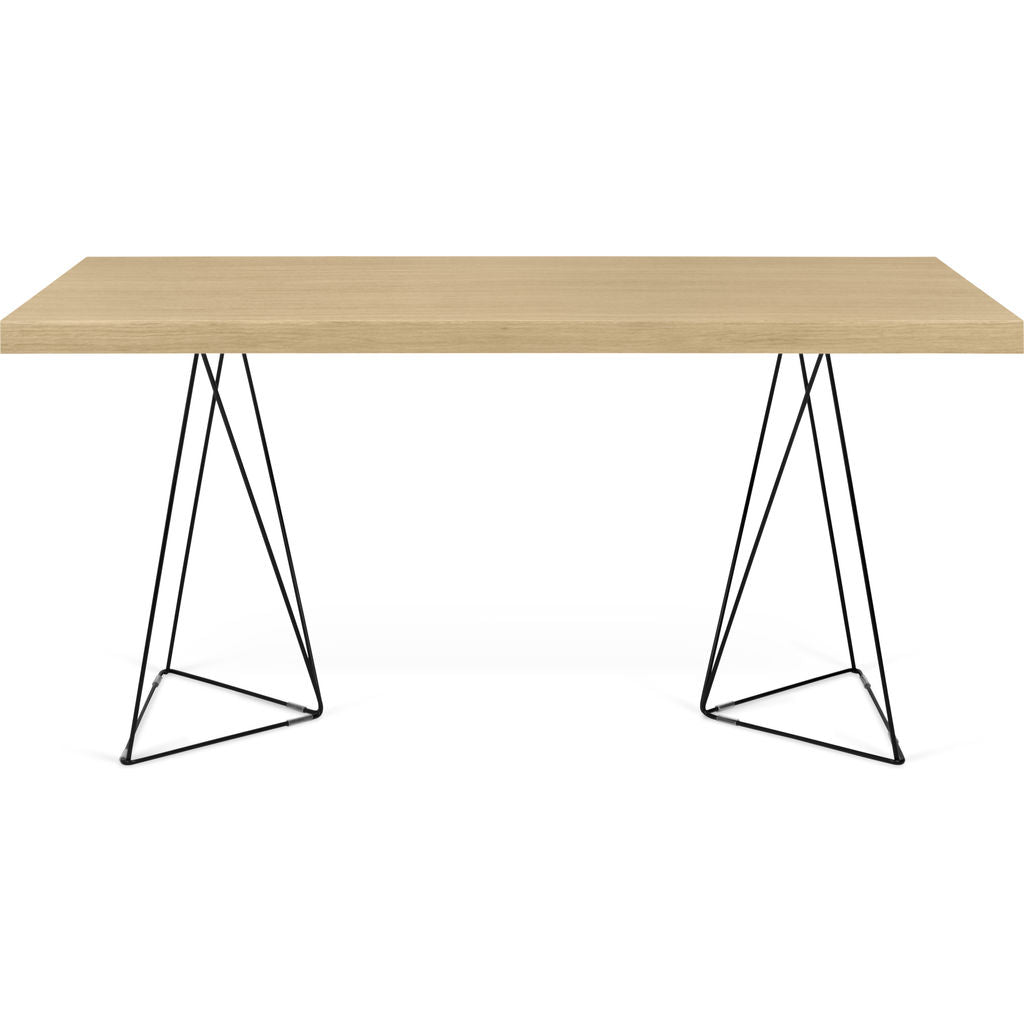 TemaHome Multi 180 Trestle Dining Table Oak / Black Lacquered Steel ...