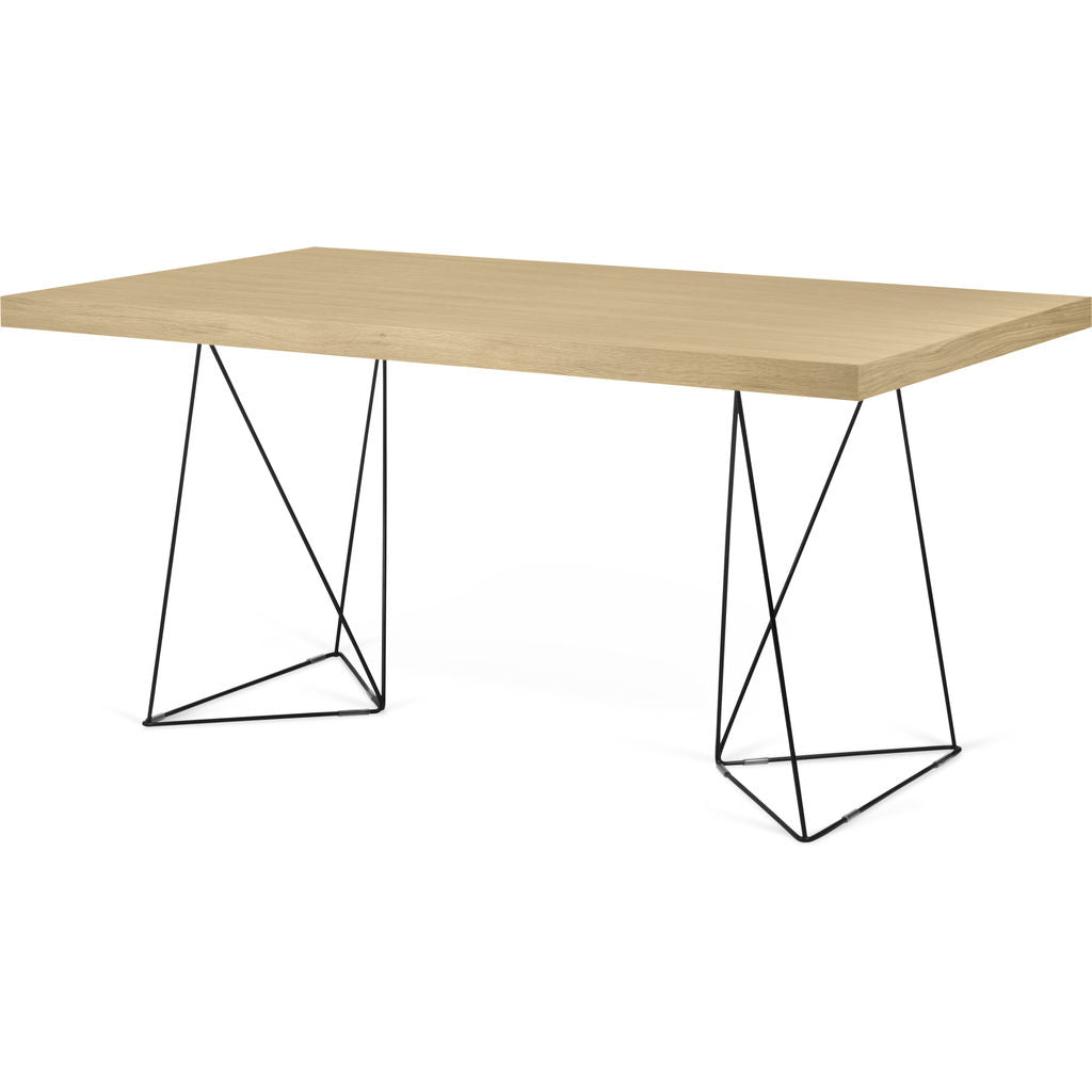 TemaHome Multi 180 Trestle Dining Table Oak / Black Lacquered Steel ...