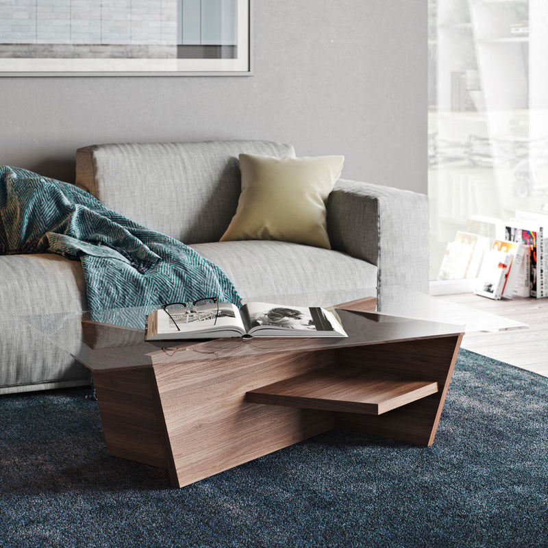 TemaHome Oliva Coffee Table Walnut / Glass Top – Sportique