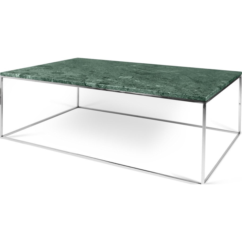 TemaHome Gleam 47x30 Marble Coffee Table Green Marble / Chrome 187042 ...