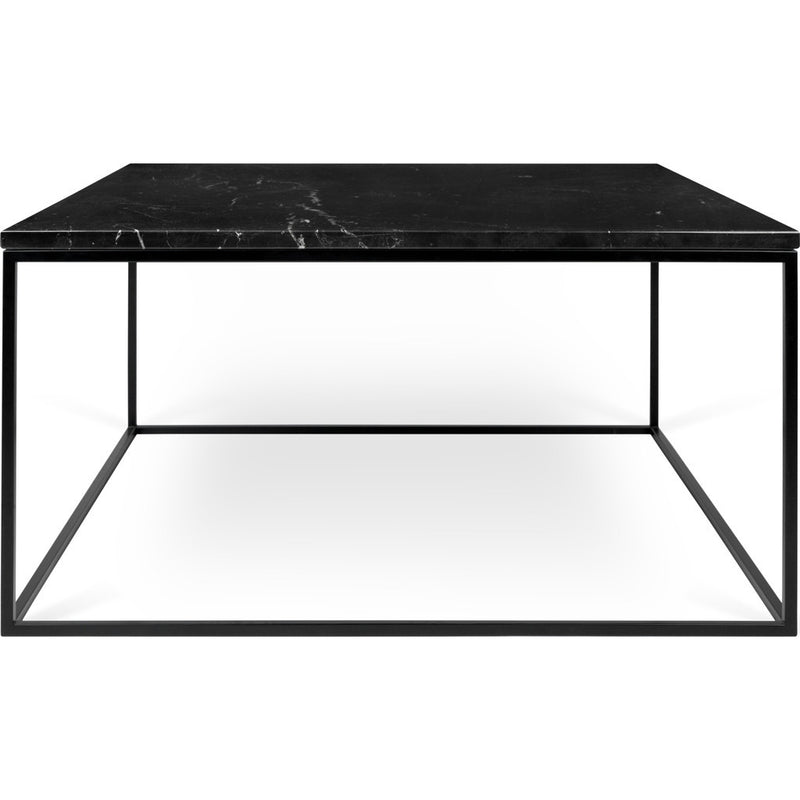 TemaHome Gleam 30x30 Marble Coffee Table Black Marble / Black Lacquered ...