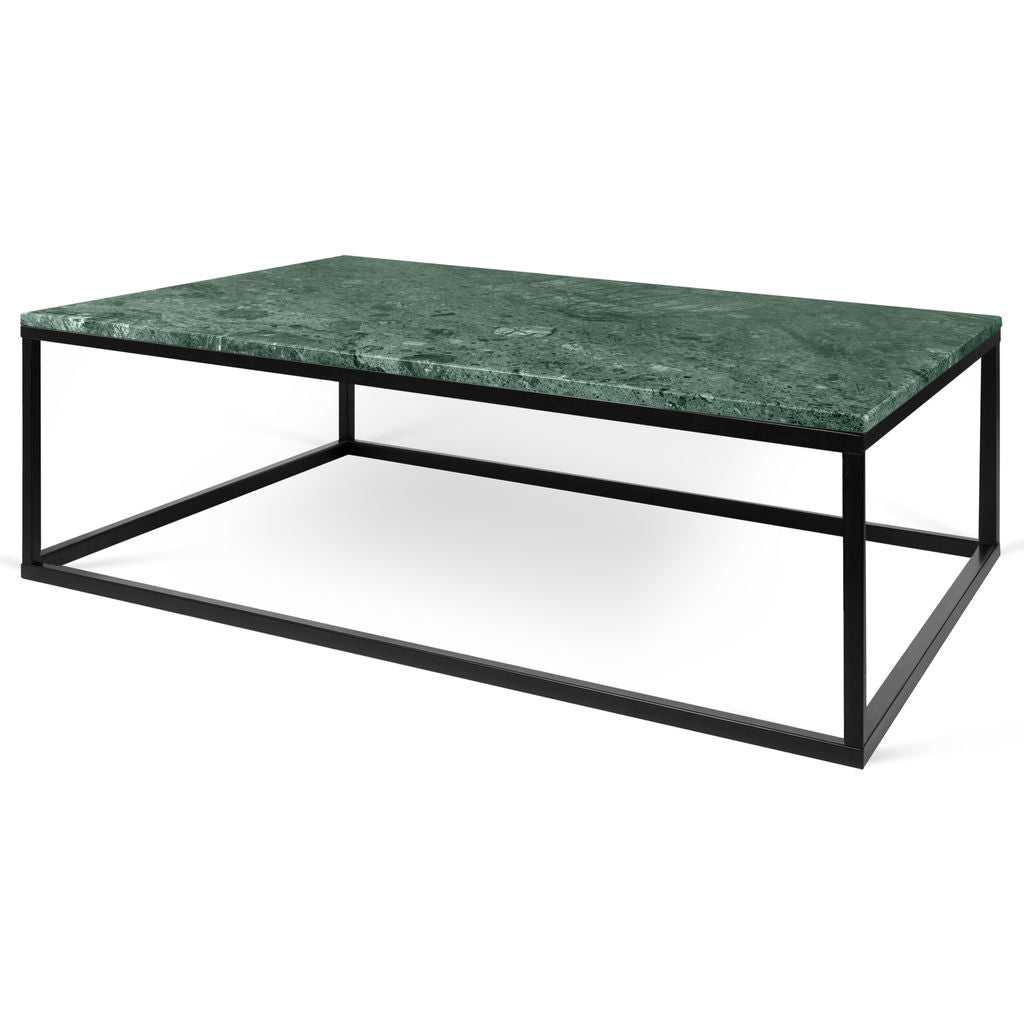TemaHome Prairie 47 X 30" Marble Coffee Table Green Marble Top/Black ...