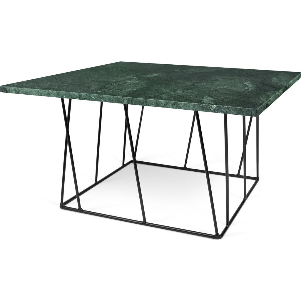 TemaHome Helix 30x30 Marble Coffee Table Green Marble / Black Lacquered ...