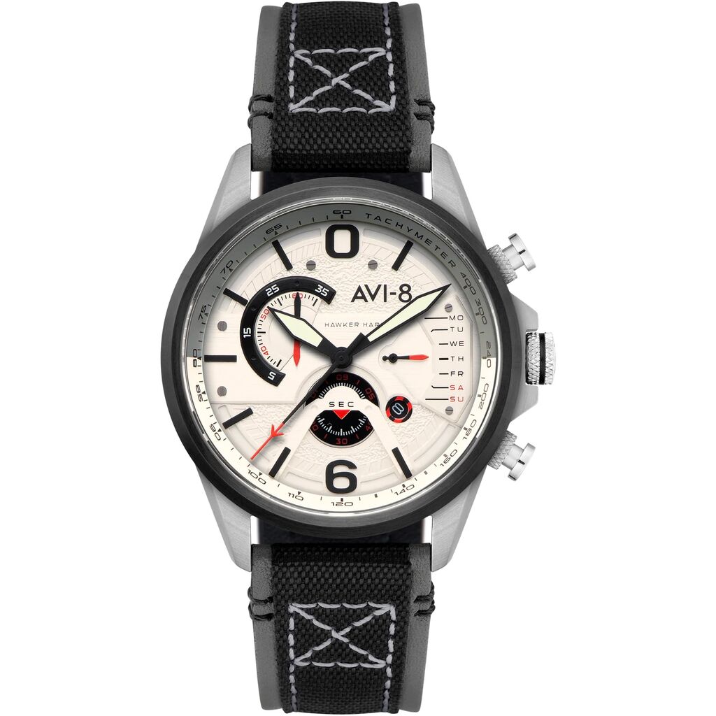 AVI-8 Watch Hawker Harrier Dual Retrograde Chronograph | Genuine Leath ...