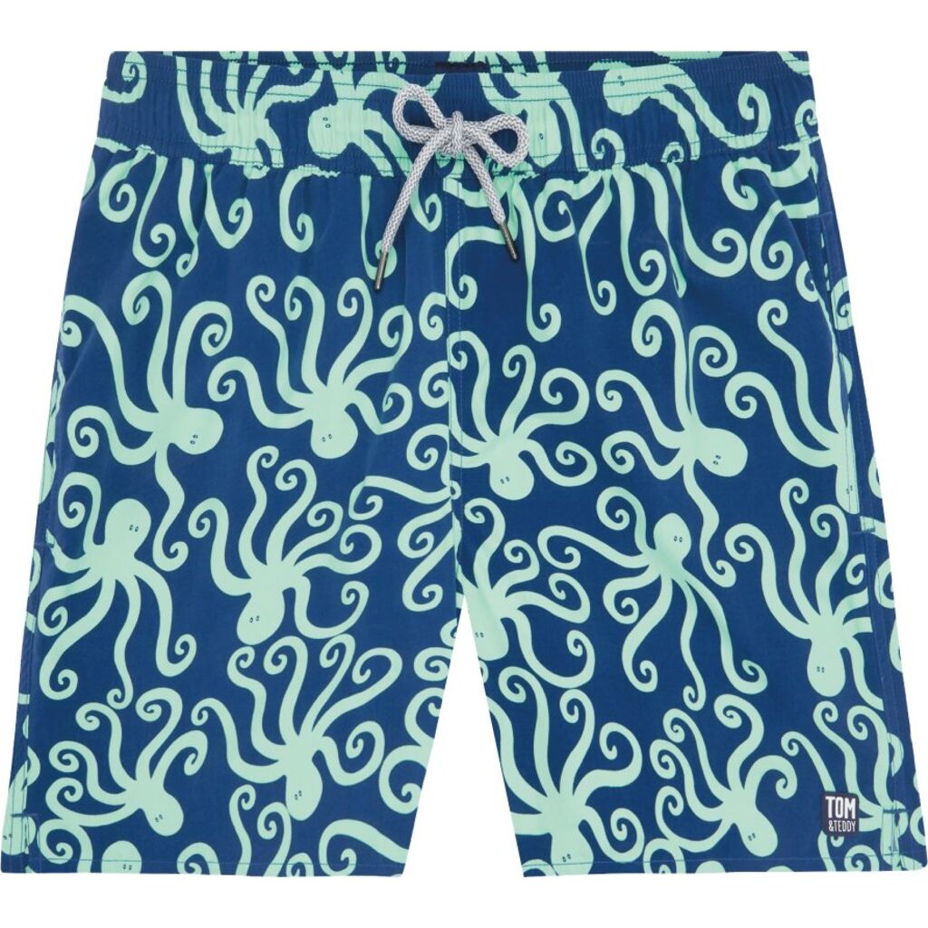 Tom & Teddy Men's Octopus Swim Trunk | Navy & Mint – Sportique