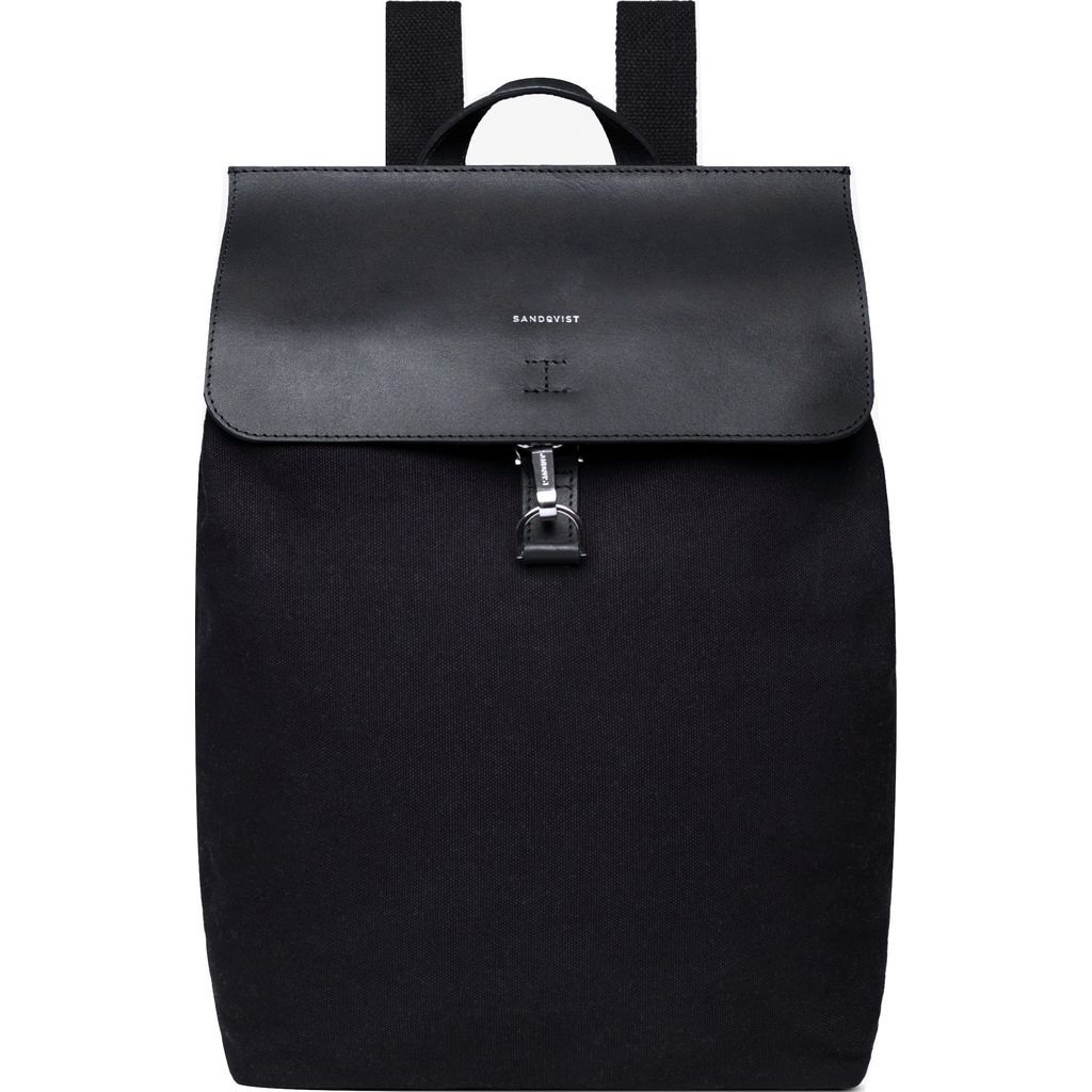 Sandqvist Alva Metal Hook Backpack - Black with Black Leather SQA1224 ...