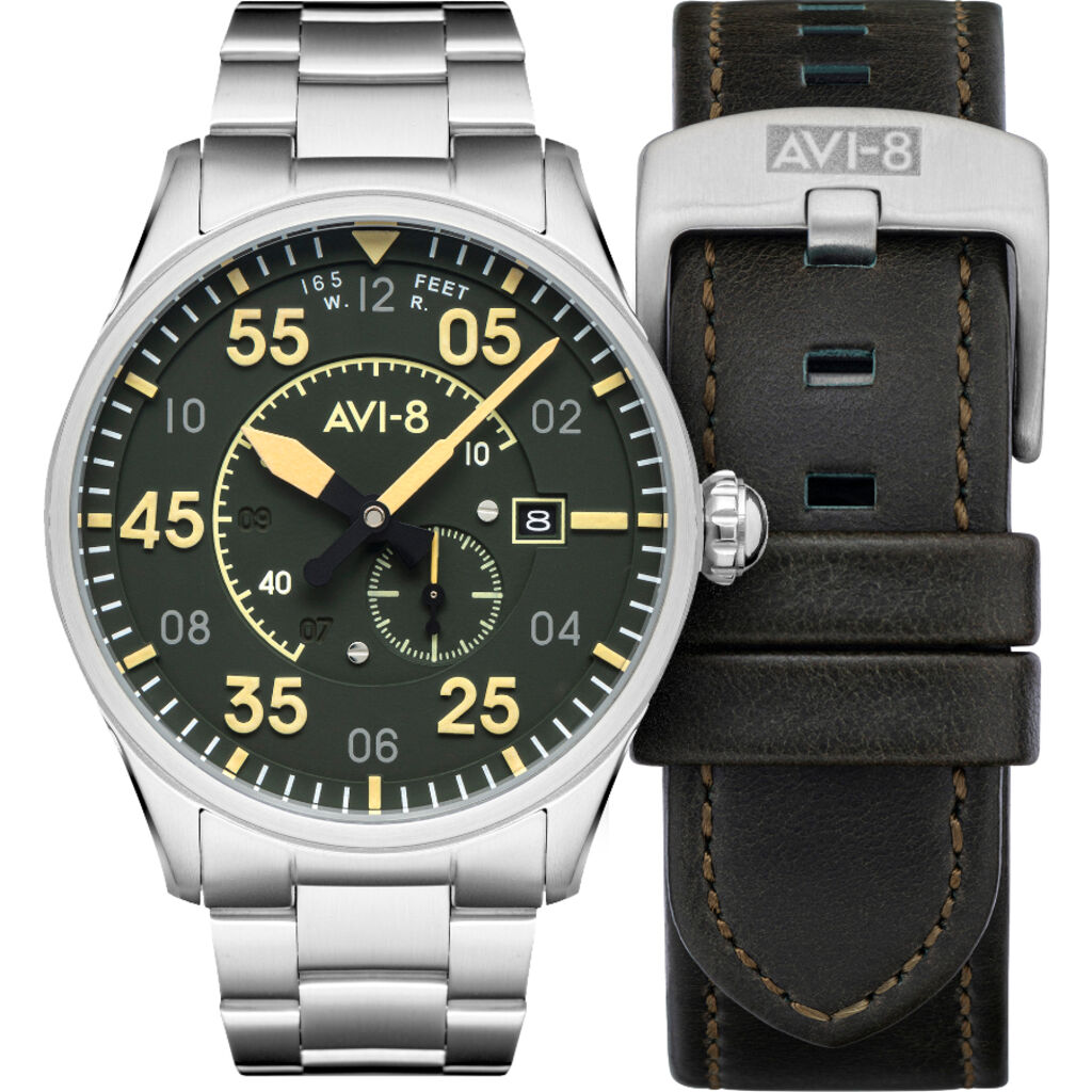 AVI-8 Spitfire 4073-22 Automatic Watch | Silver/Black – Sportique
