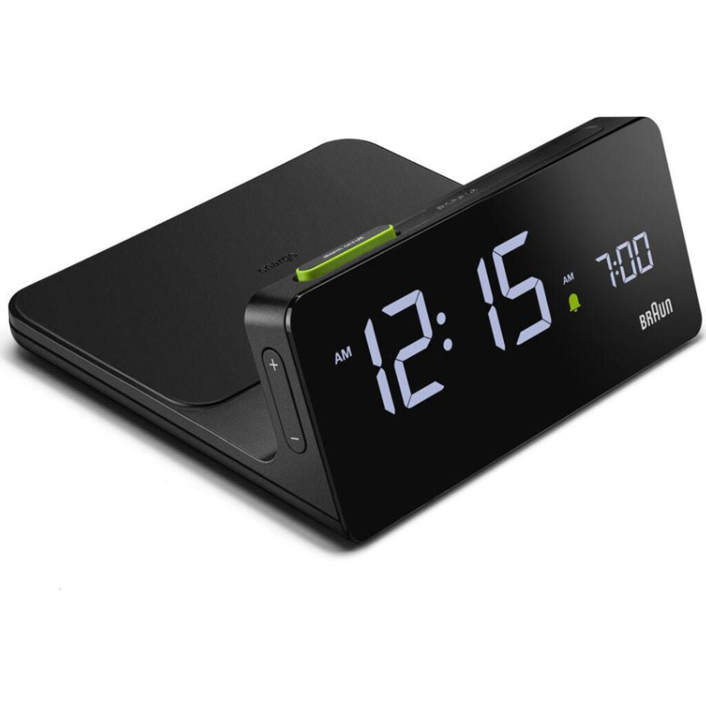 Braun Digital Clock with Wireless Charging Dock | Black – Sportique