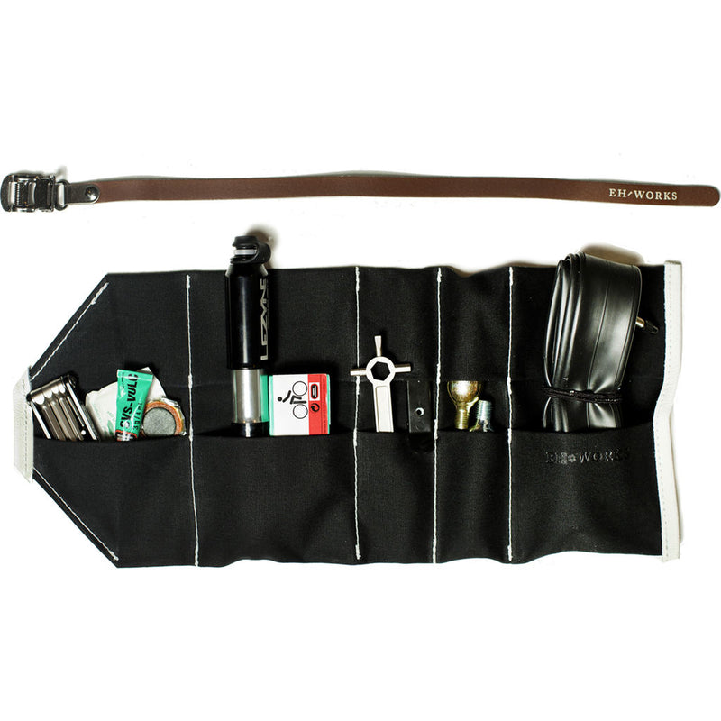 EH Works Essential Bike Tool Roll Black with Brown Strap – Sportique