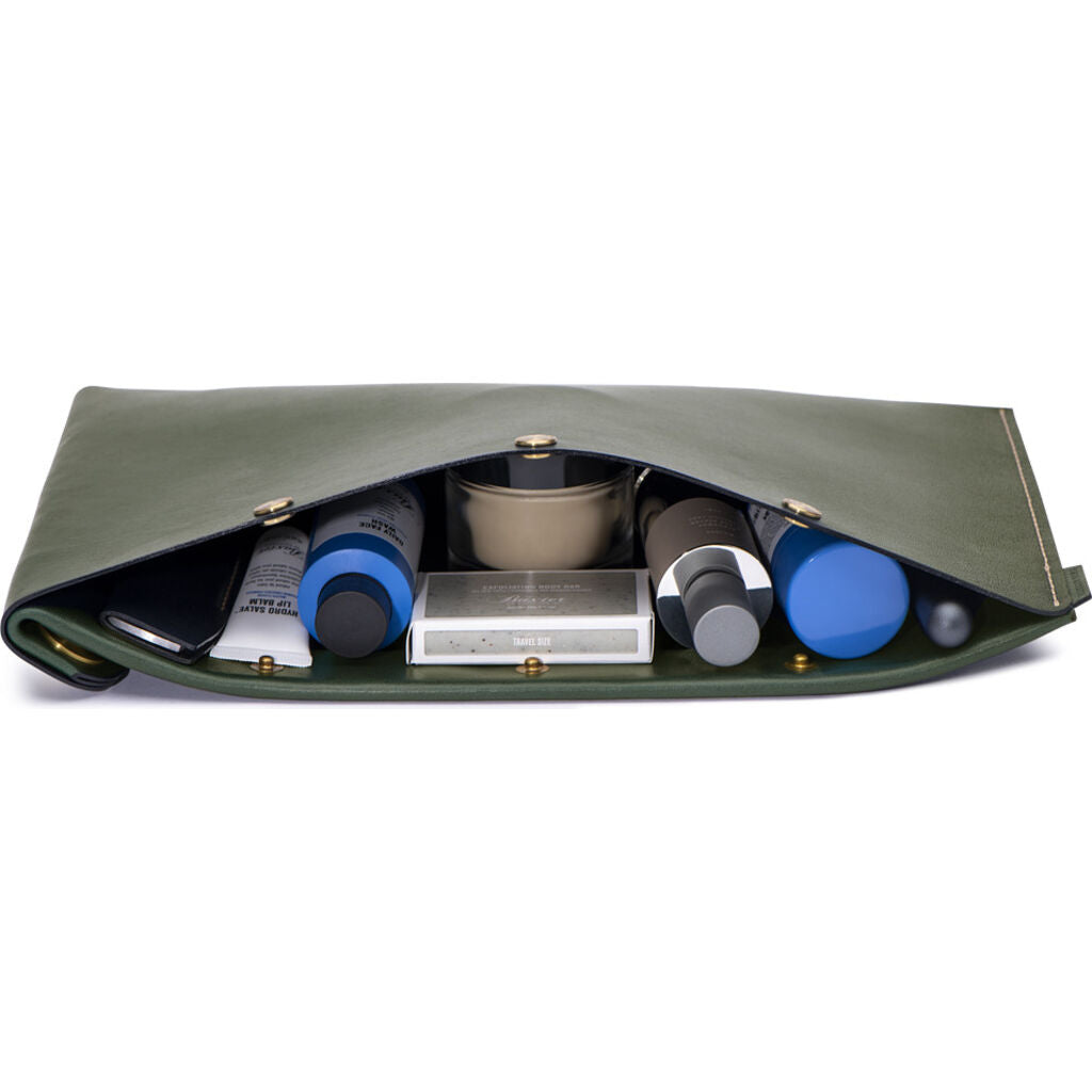 Ezra Arthur Flat Leather Dopp Kit | Green – Sportique
