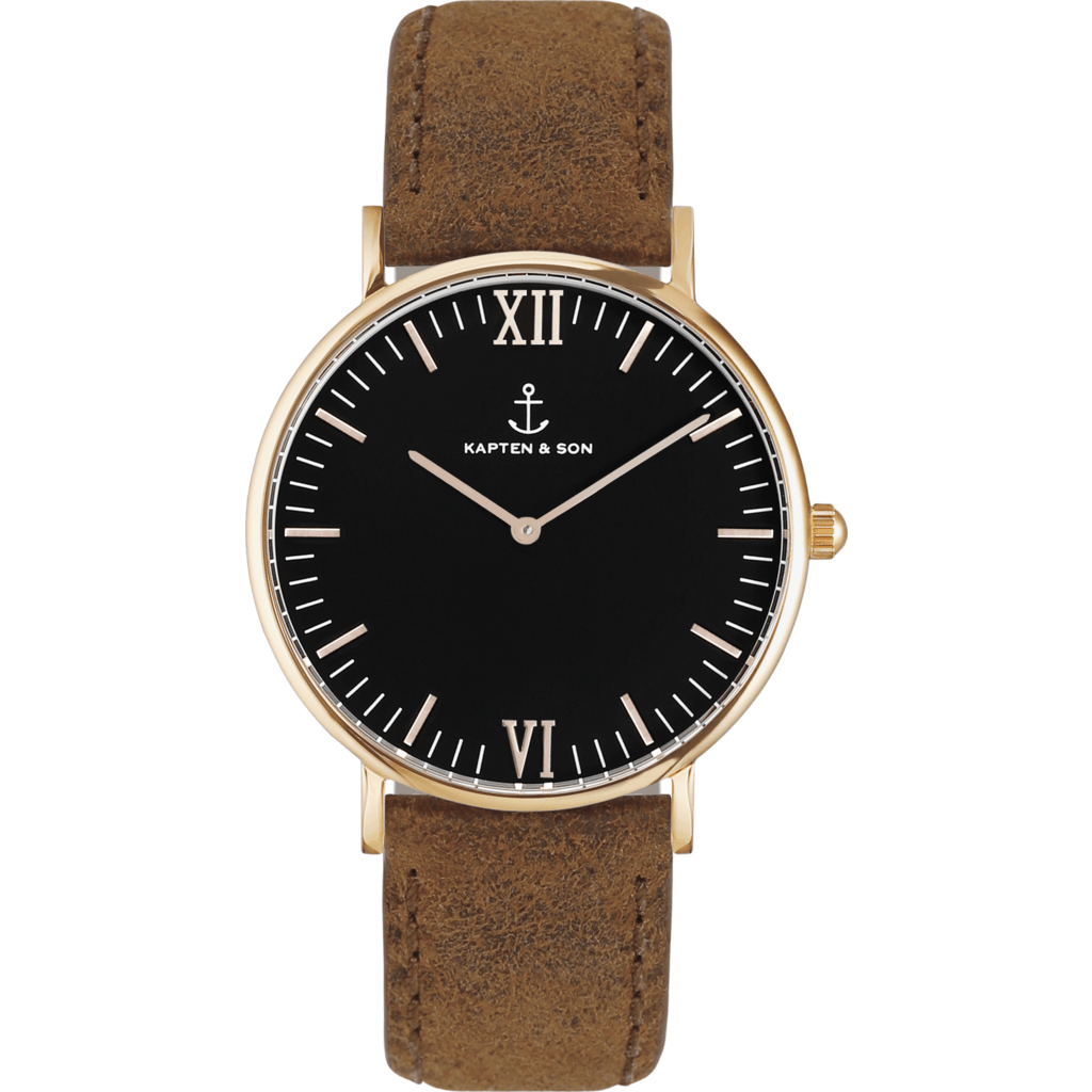 Kapten & Son Campus Brown Vintage Leather Watch Black – Sportique