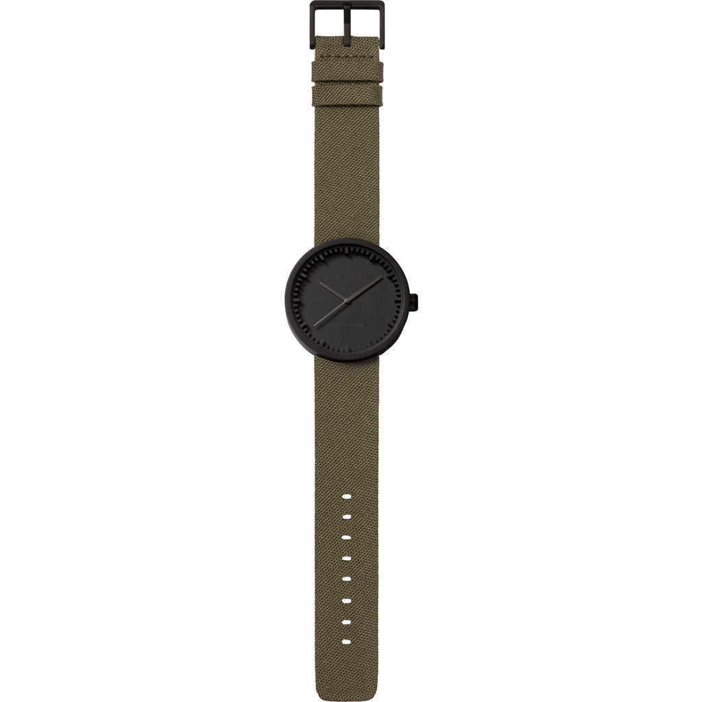 Leff Amsterdam D42 Tube Watch Cordura Leather Black/Green LT72014 ...