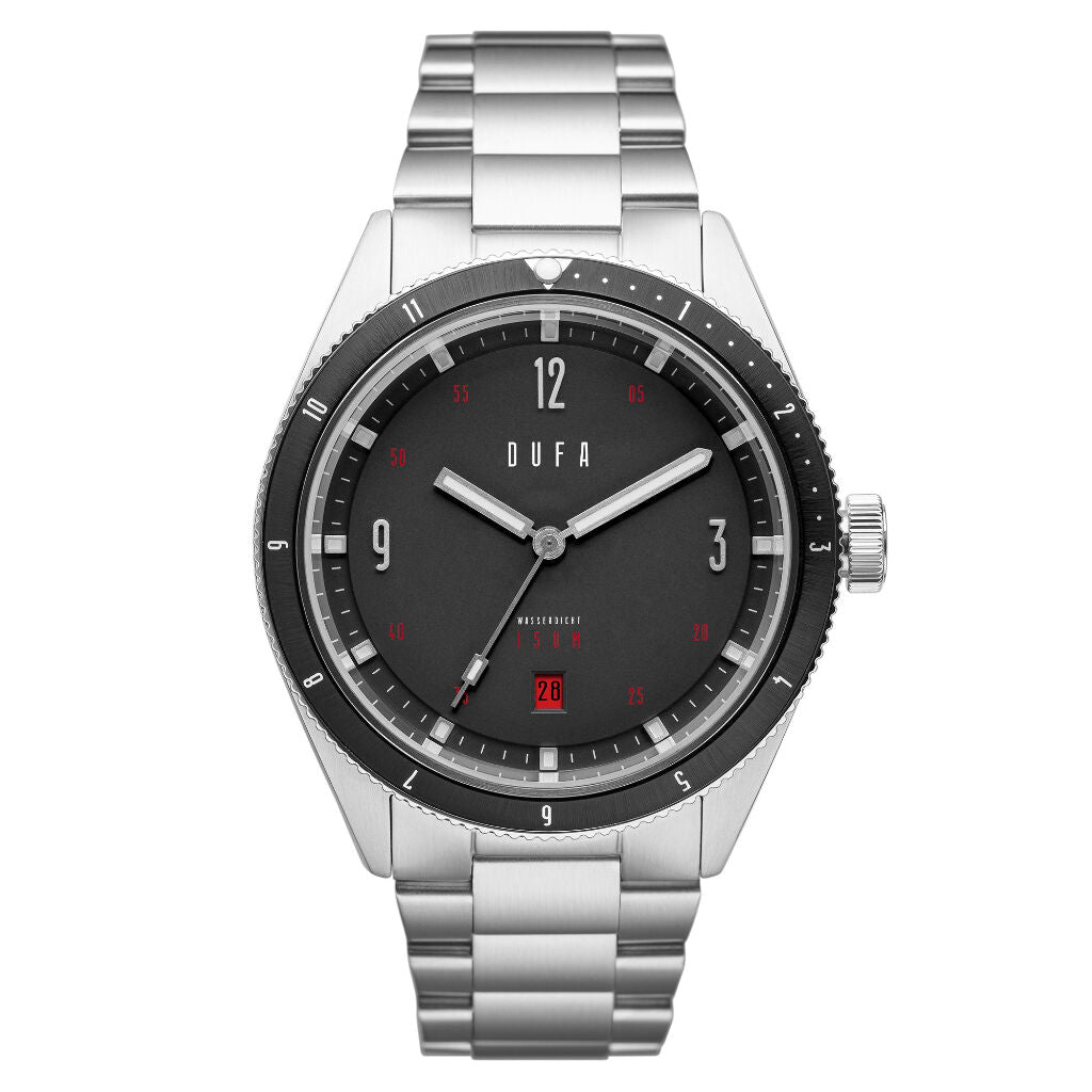 DuFa Freitaucher Automatic Watch | Black/Stainless Steel – Sportique