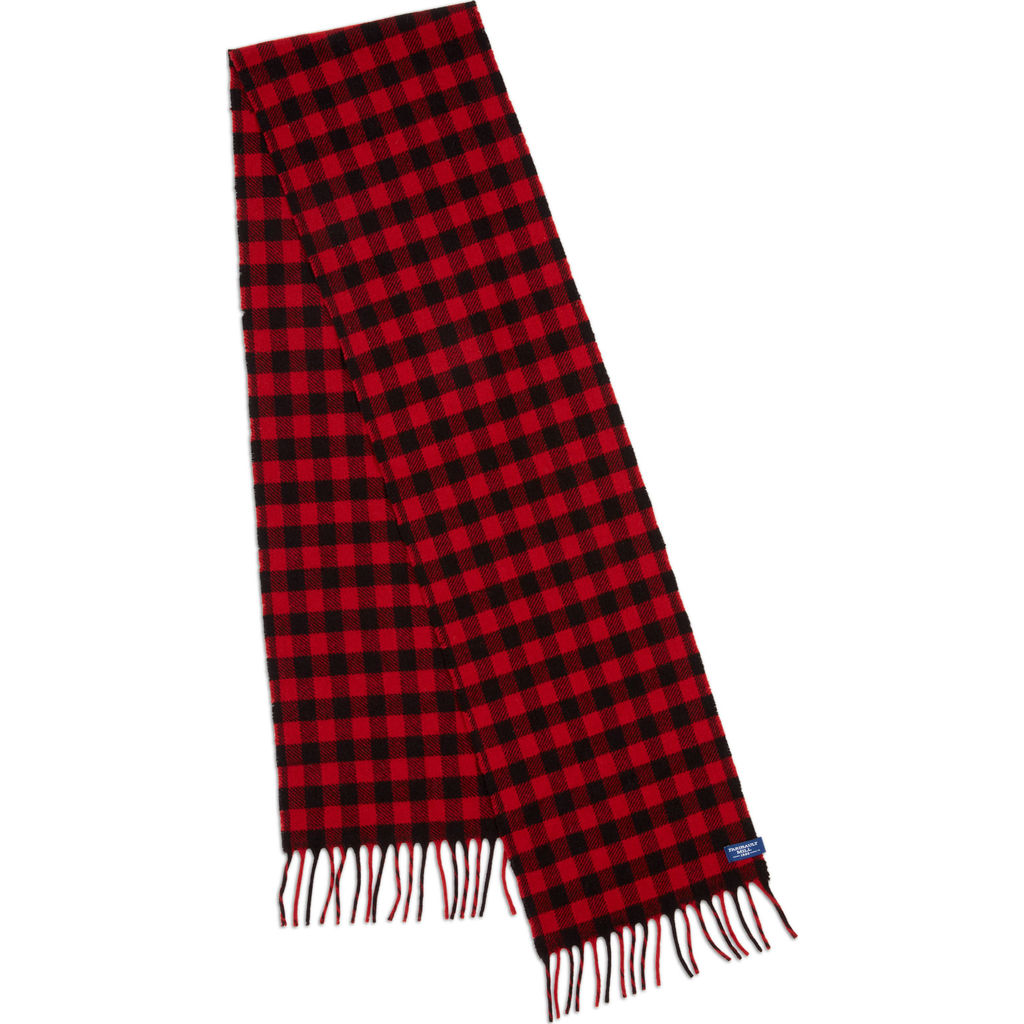 Faribault Mini Buffalo Check Wool Scarf Red/Black – Sportique