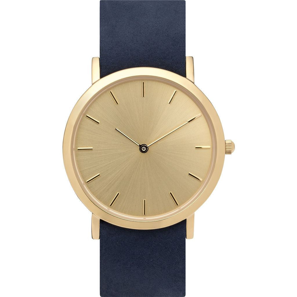 Analog Classic Gold Plated Watch Navy Strap – Sportique