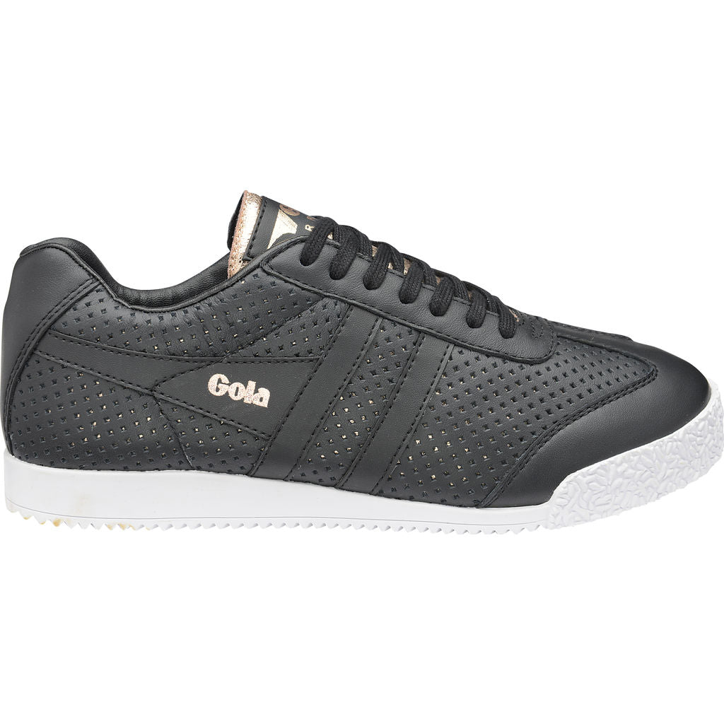Gola Women's Harrier Glimmer Leather Black/Rose Gold – Sportique