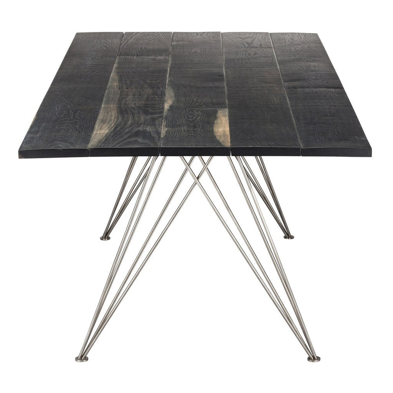 Nuevo Living Zola Dining Table Ebonized Oak / Stainless Steel – Sportique