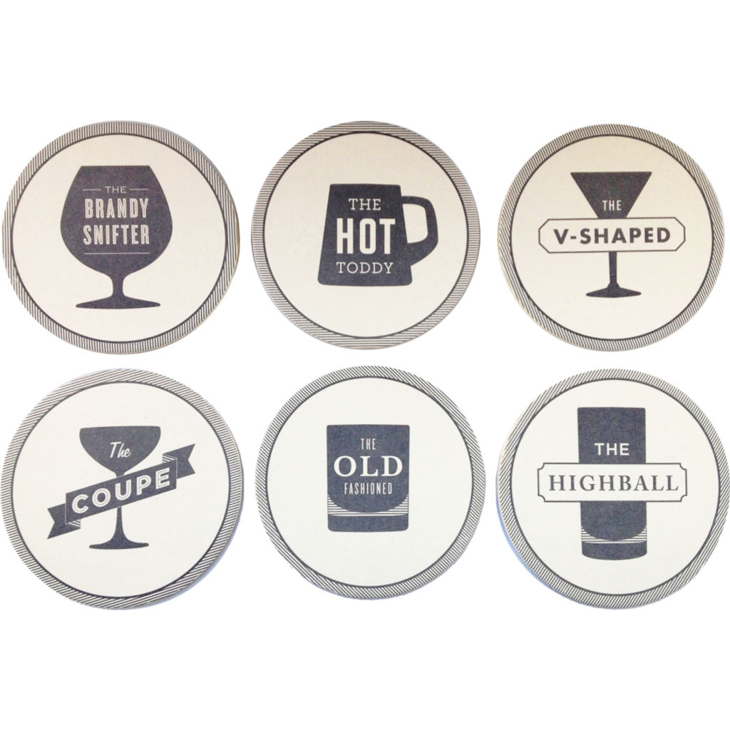 Izola Happy Hour Coaster Set Black and White – Sportique