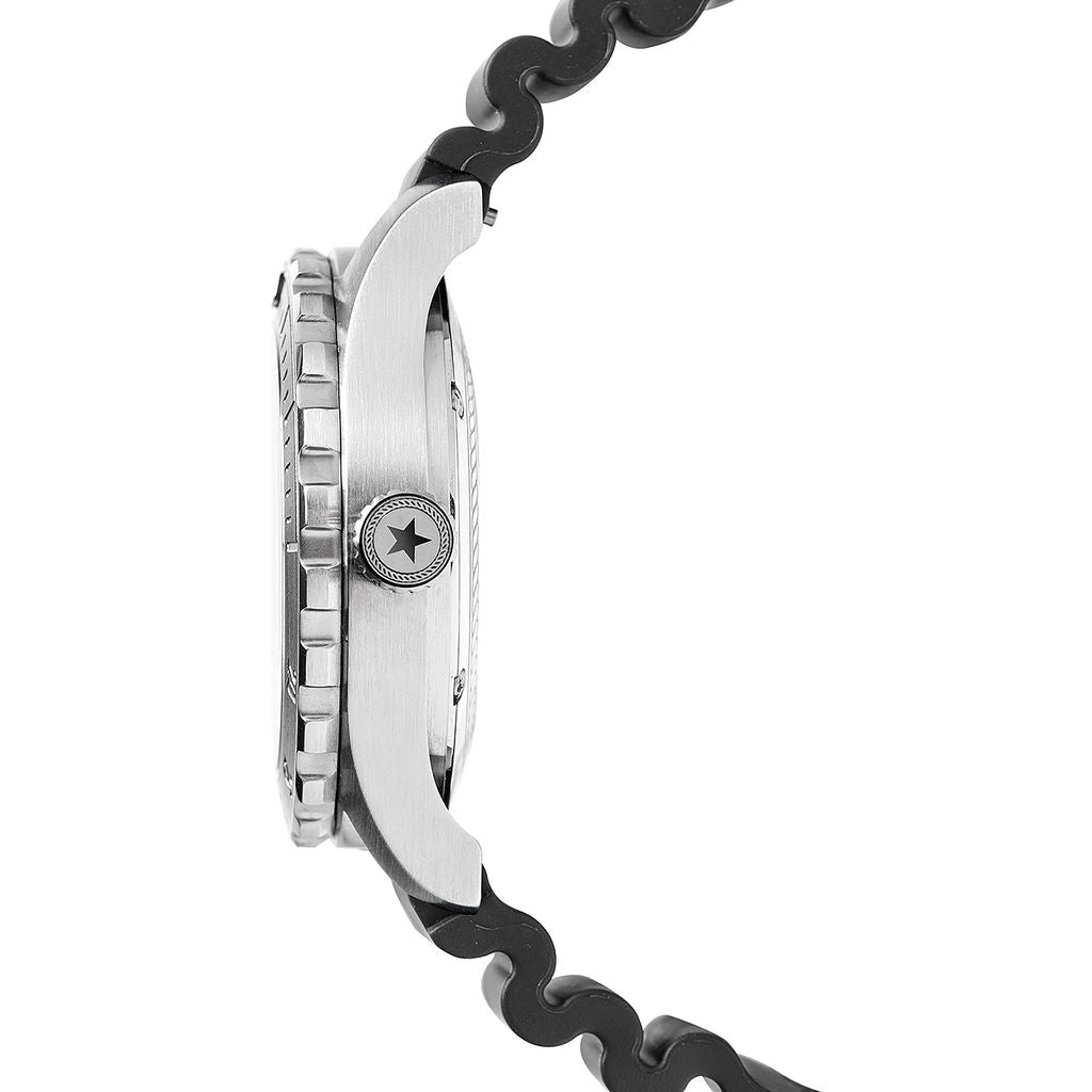 Jack Mason Black Diver Stainless Steel 3-Hand Watch 42mm Black Rubber ...