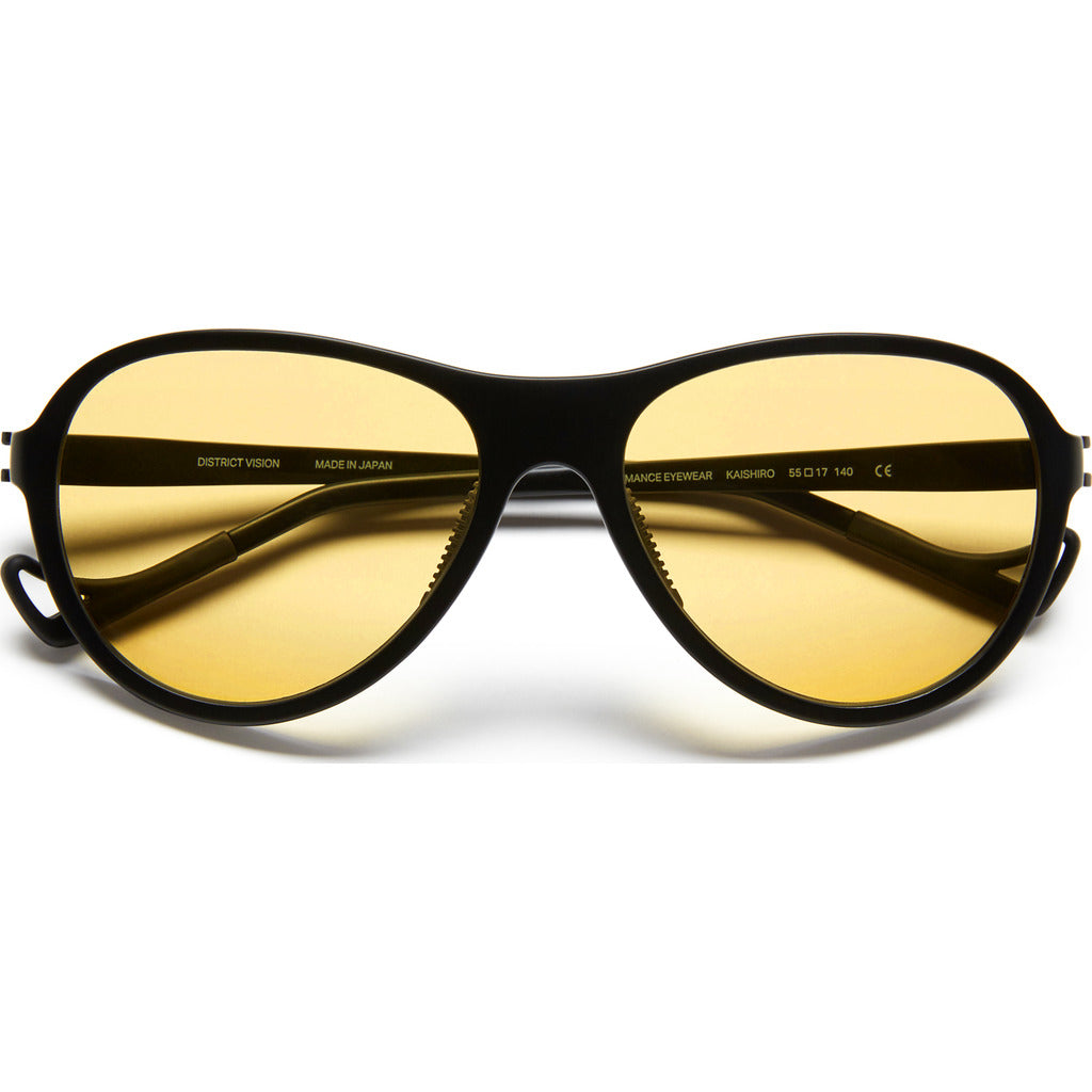 District Vision Explorer Kaishiro Black Sunglasses District Yellow ...