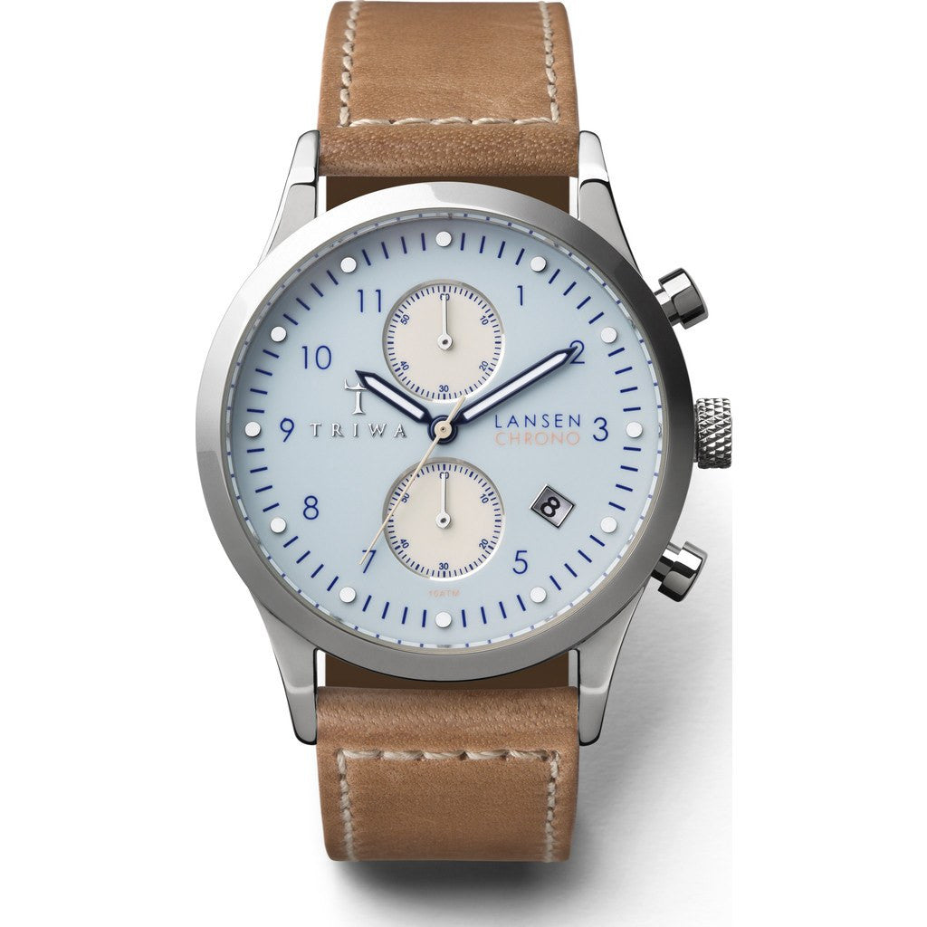 Triwa Sky Lansen Chrono Watch Tan Sewn Classic LCST110SC010612 – Sportique