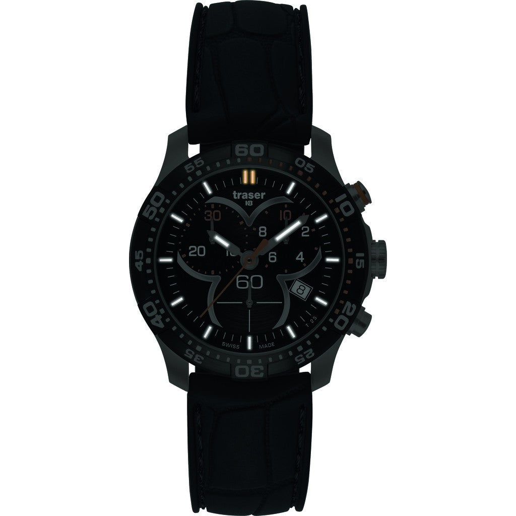 Traser H3 Ladytime Chronograph Black Watch Silicone Strap – Sportique
