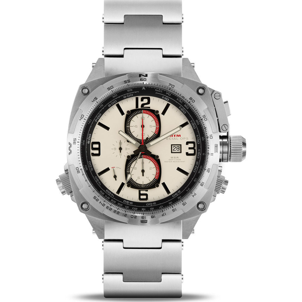 MTM Special Ops Cobra Watch Silver Titanium/Tan/Titanium Band – Sportique
