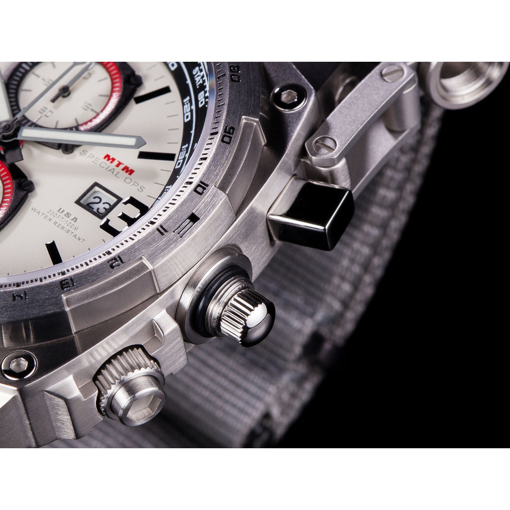 MTM Special Ops Cobra Watch Silver Titanium/Tan/Titanium Band – Sportique