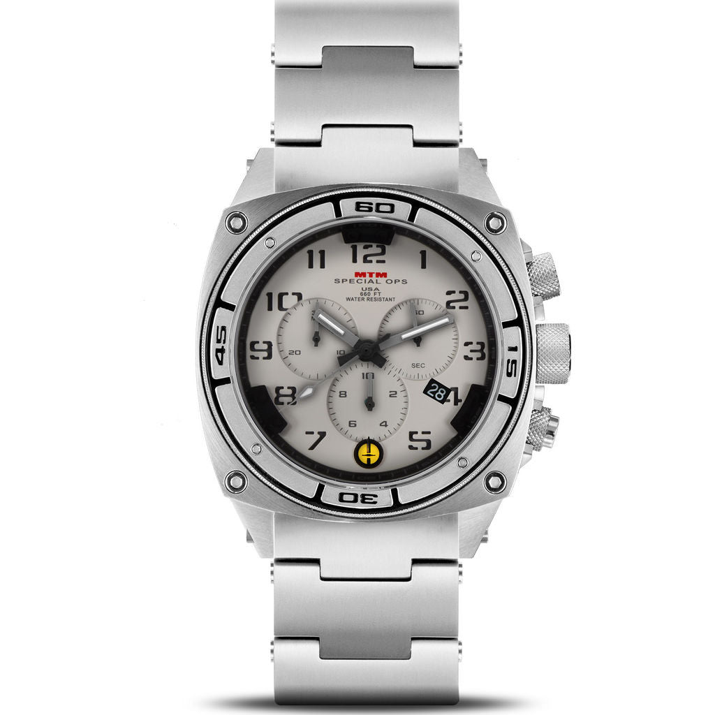MTM Special Ops Predator II Watch Silver Steel/Tan-Gray – Sportique