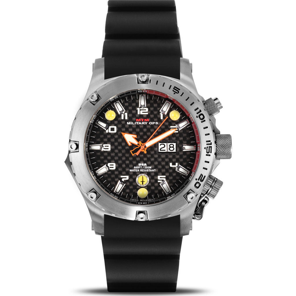 MTM Special Ops Vulture Watch Silver Titanium/Black/Black Rubber I ...