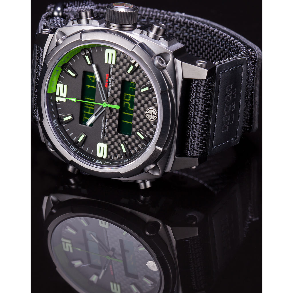 MTM Special Ops Airstryk II Watch Black Titanium/Carbon Green/Nylon ...
