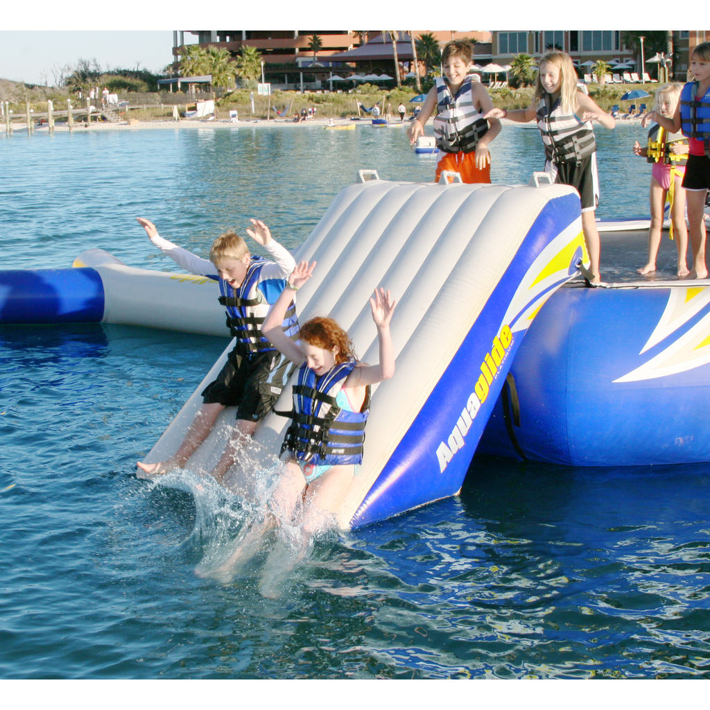 Aquaglide Plunge Inflatable Water Slide Yellow/Blue/White – Sportique