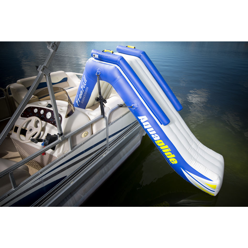 Aquaglide Freefall Inflatbale Pontoon And Dock Slide Yellow/White/Blue ...