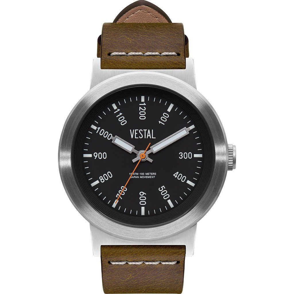 Vestal The Retrofocus Watch Brown/Silver/Black/Italian Leather SLR3L001 ...