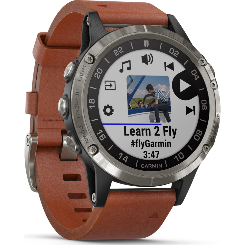 Garmin D2 Delta Aviation GPS Watch | Silver/Brown – Sportique