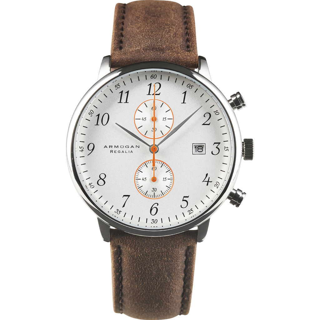 Armogan Regalia S-87 Chronograph Watch Silvered White – Sportique