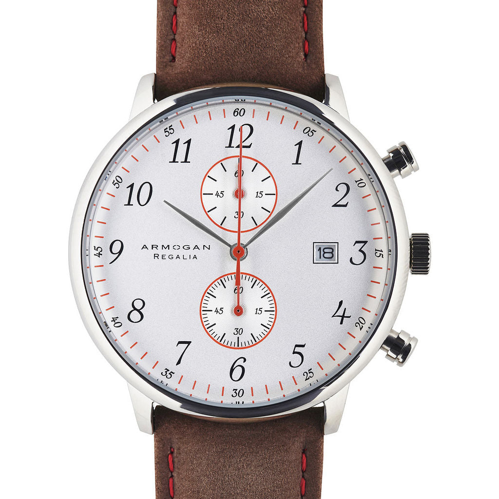 Armogan Regalia S-89 Chronograph Watch | Silvered White – Sportique