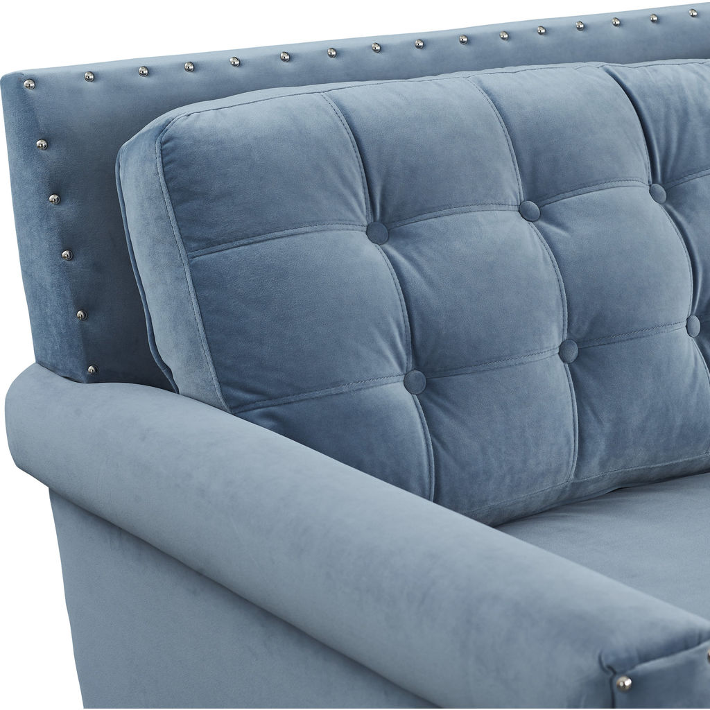 TOV Furniture Jonathan Velvet Sofa Blue – Sportique
